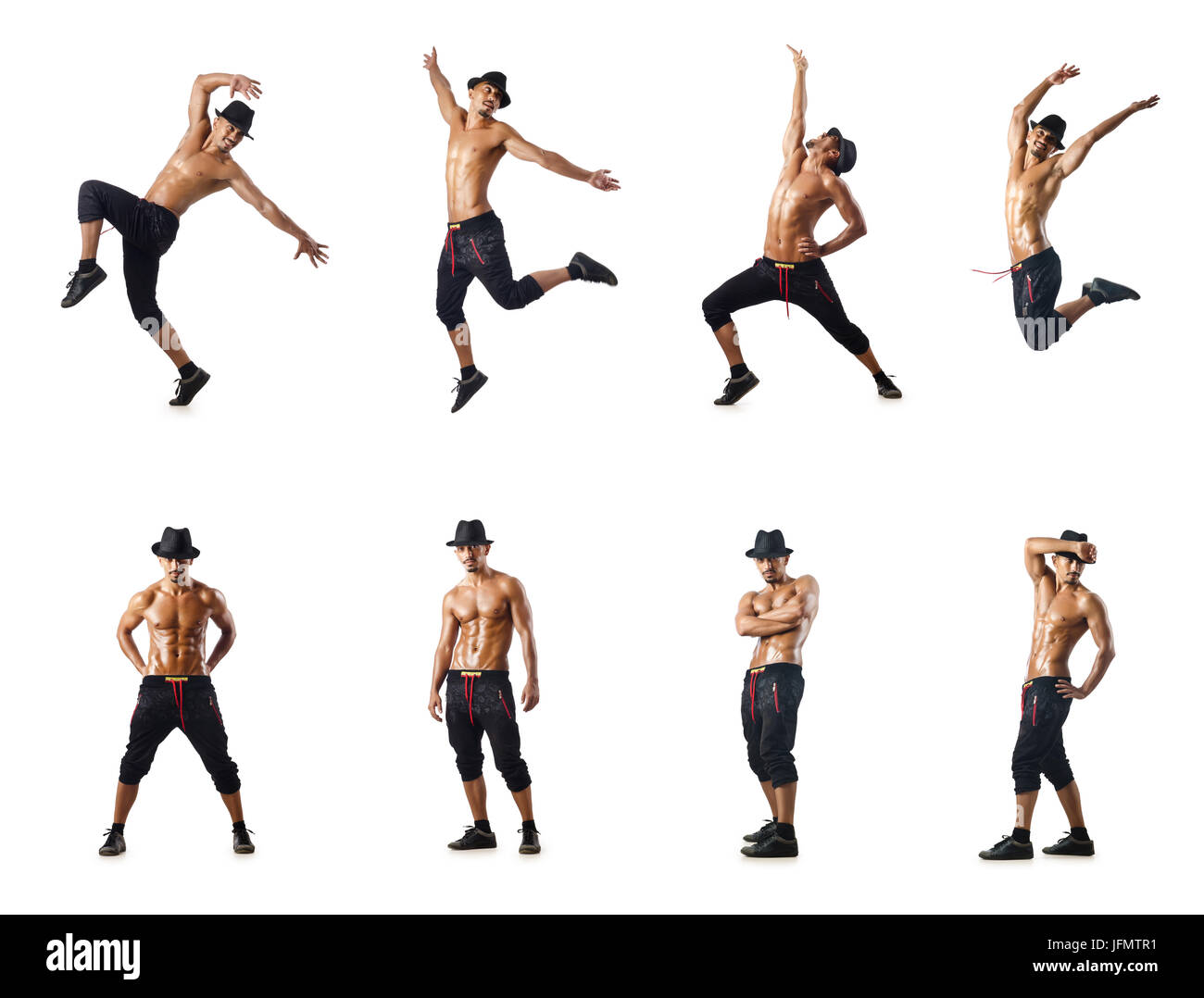Collage of dancers isolated on white background Stock Photo - Alamy
