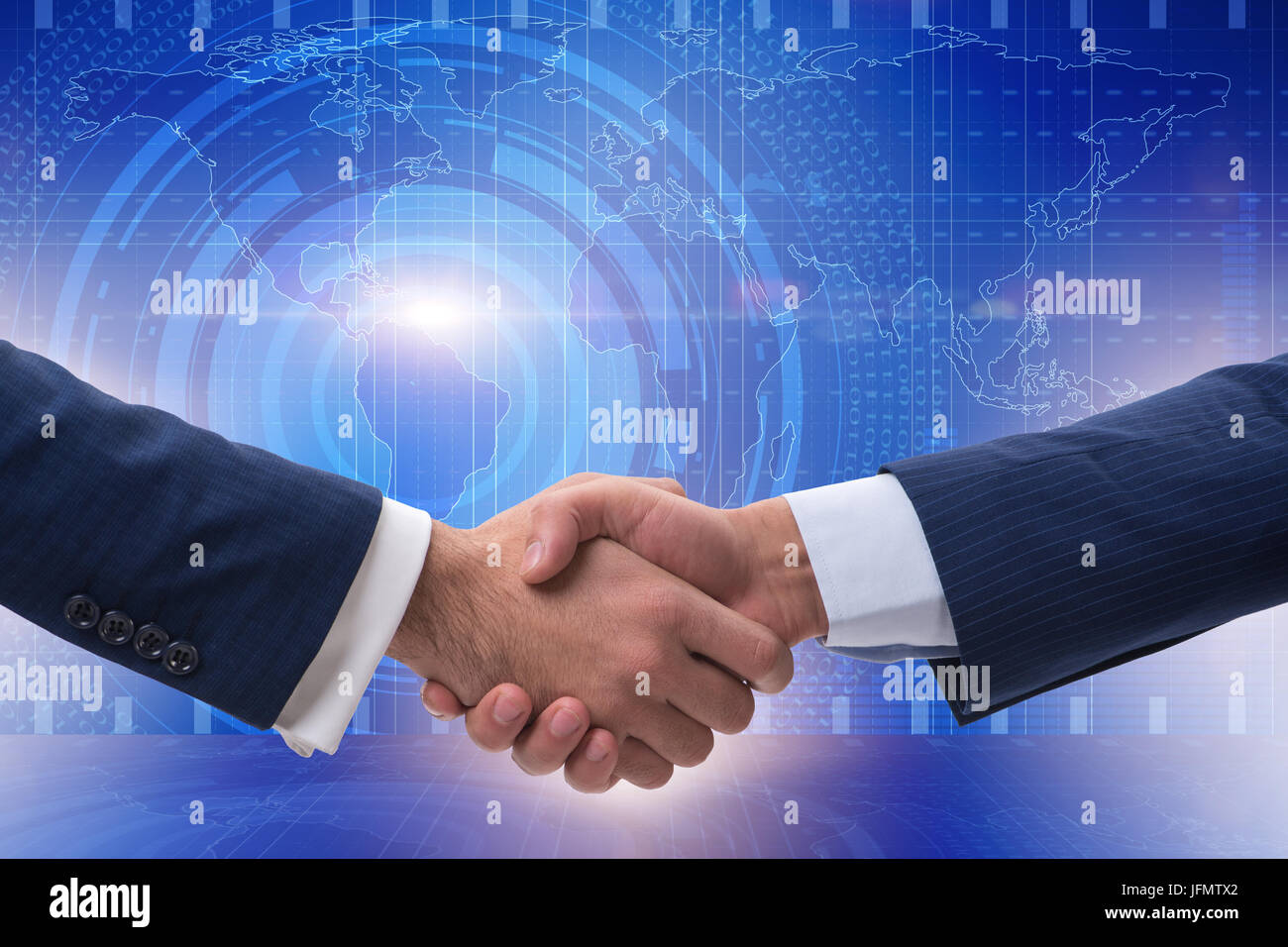 Handshake concept - business metaphor illustration Stock Photo - Alamy