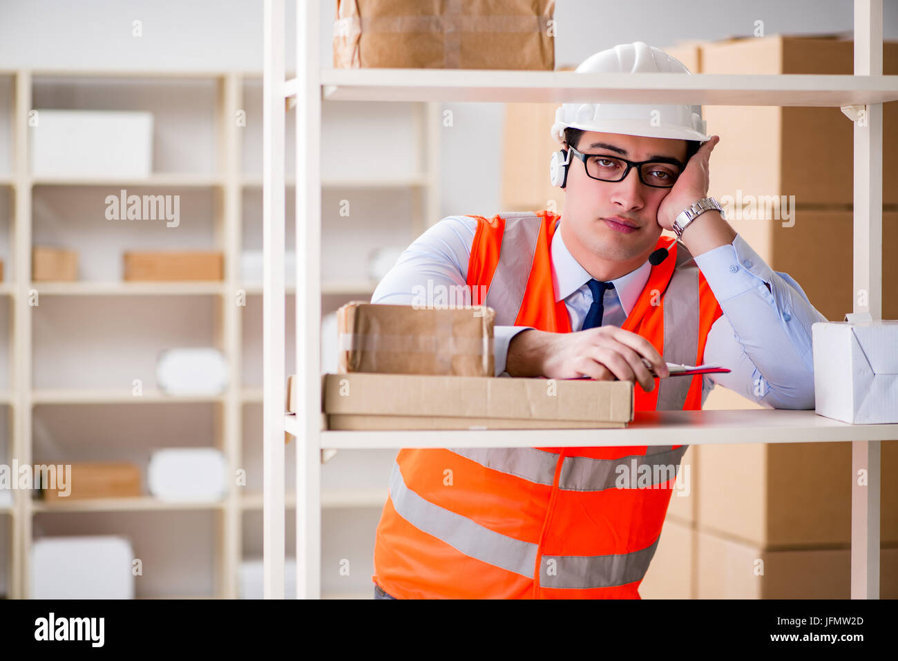 Exhausted delivery man in hi-res stock photography and images - Alamy