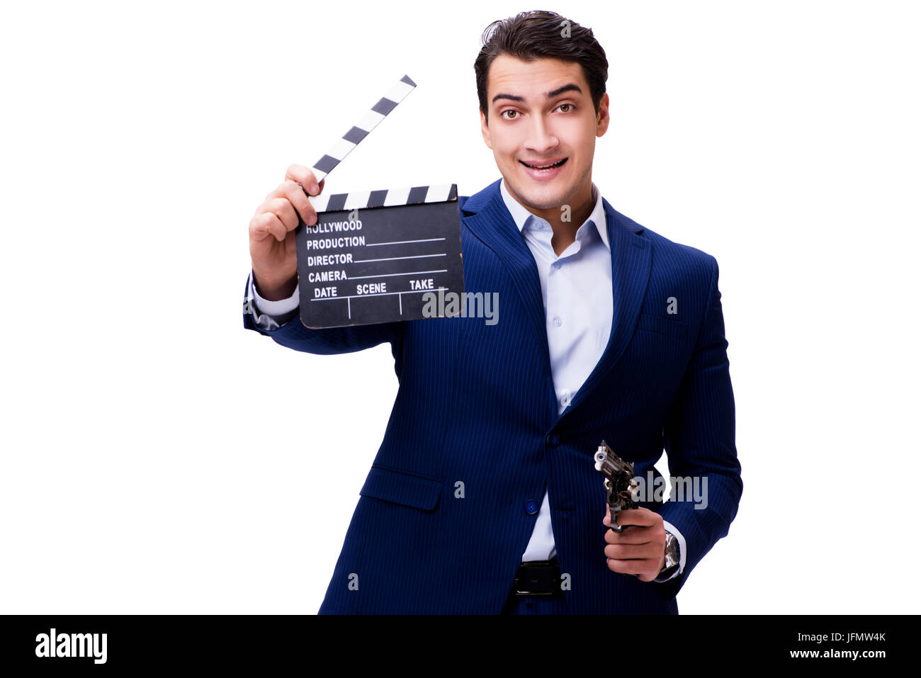 Man gun movie clapboard hi-res stock photography and images - Alamy