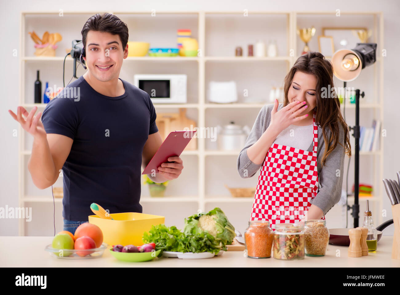 Food cooking tv show in the studio Stock Photo - Alamy