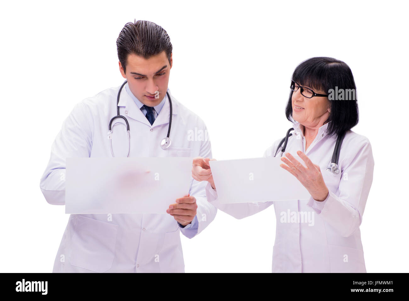 Two doctors isolated on the white background Stock Photo - Alamy