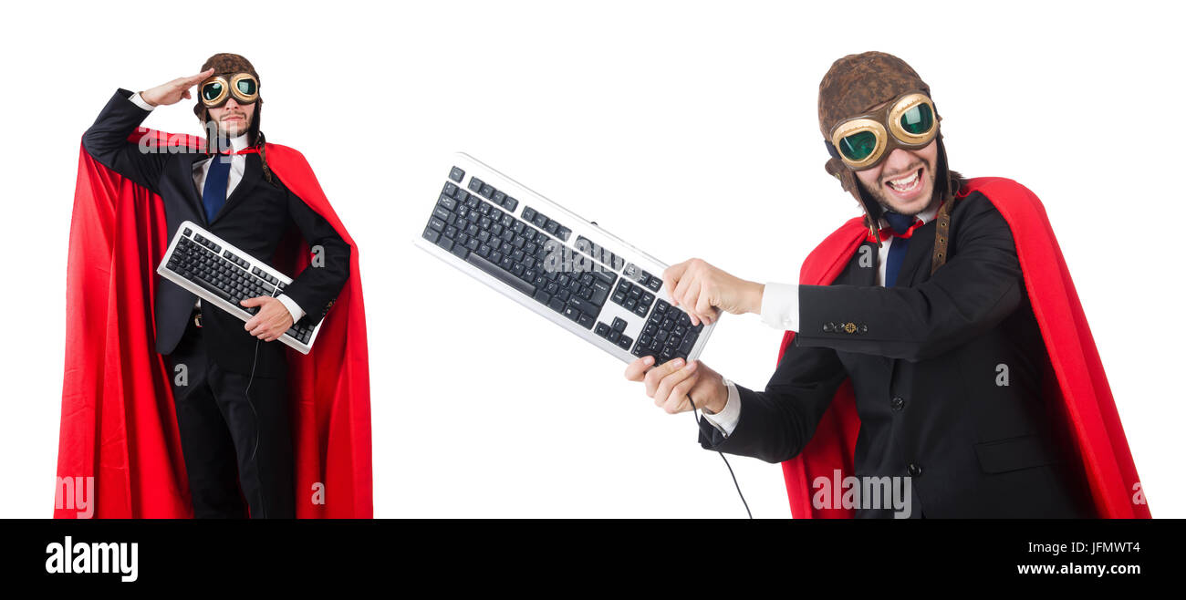 Man wearing red clothing in funny concept Stock Photo - Alamy