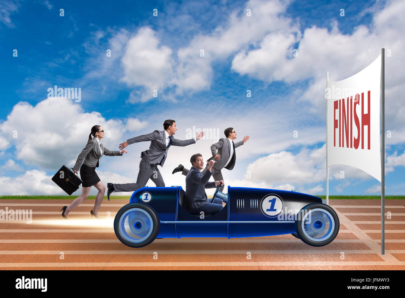 Competition concept with business people competing Stock Photo - Alamy