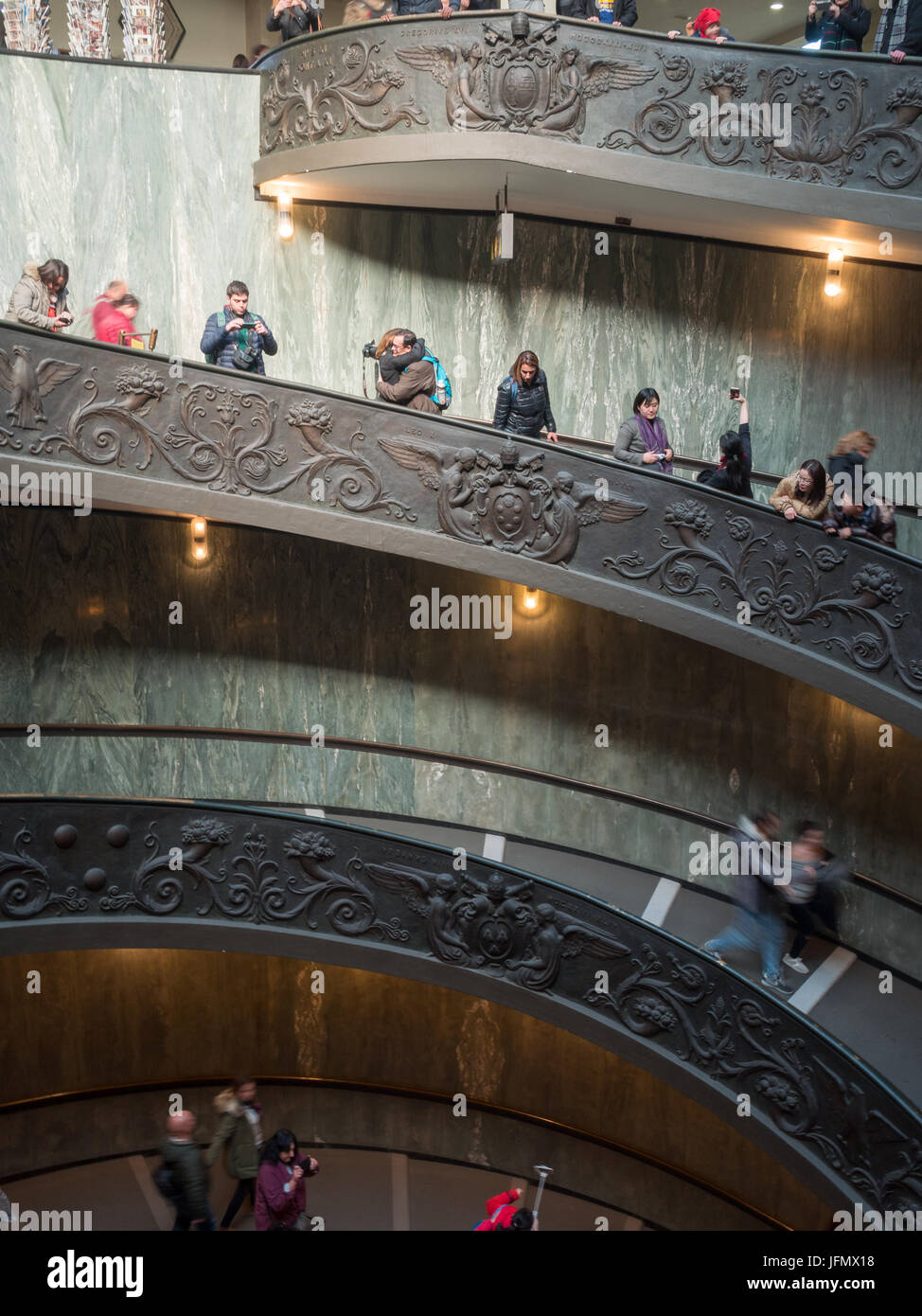 Vatican Museum spiral stairs side view Stock Photo - Alamy