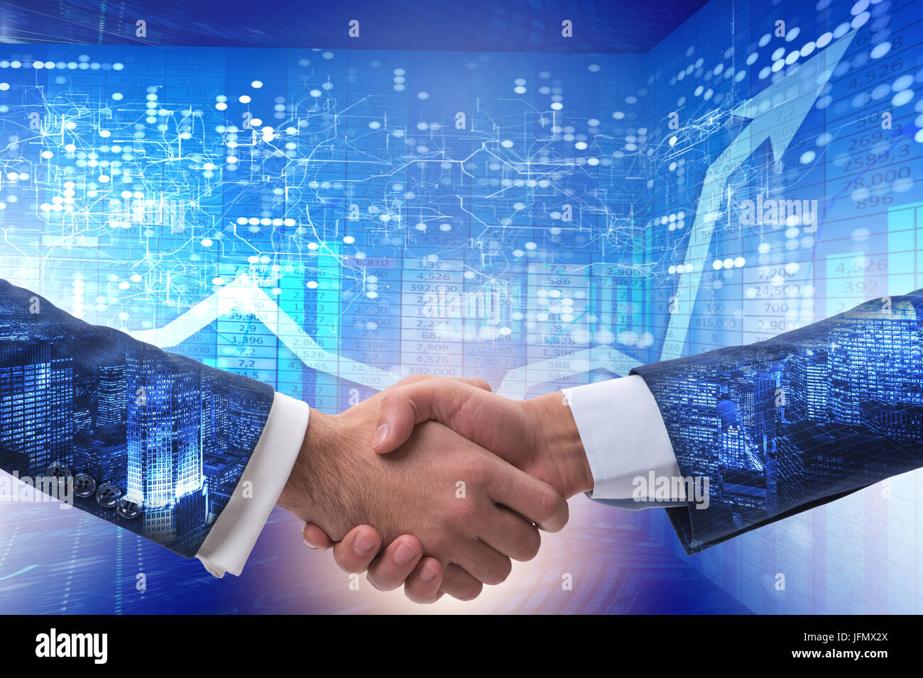 Handshake concept - business metaphor illustration Stock Photo - Alamy