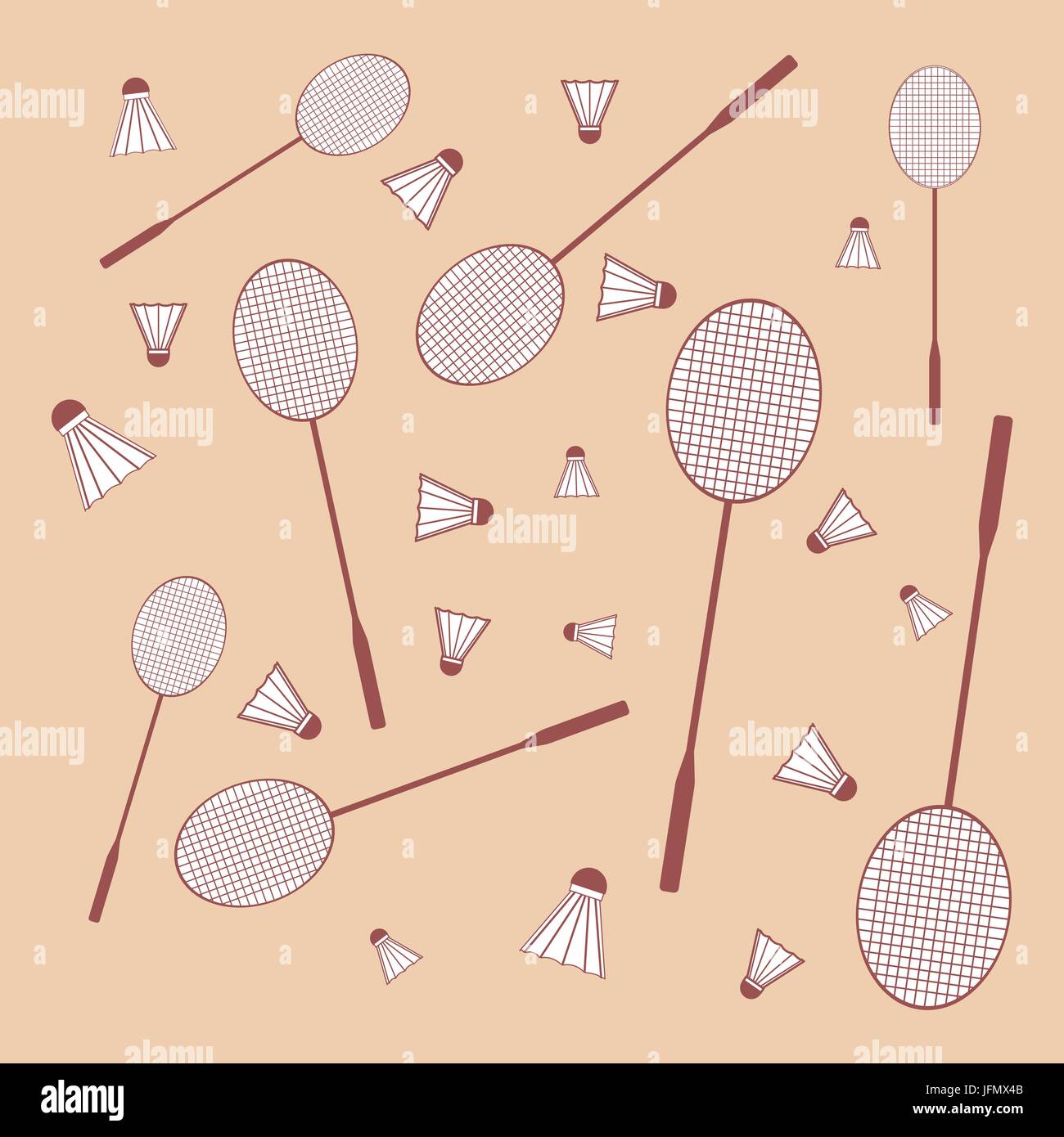 Nice picture of colorful badminton rackets and shuttlecocks on a ...