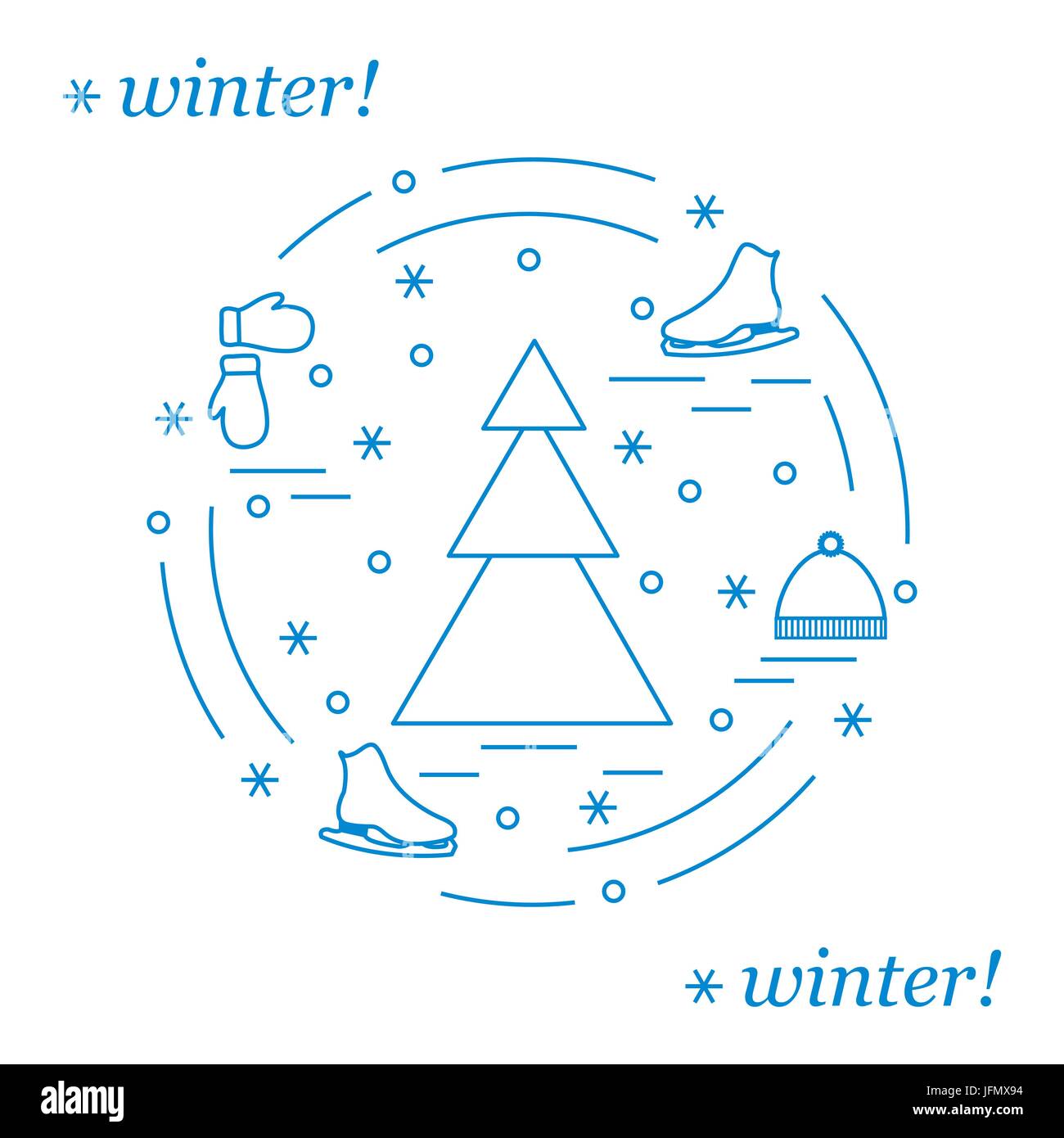Vector illustration for sports figure skating arranged in a circle ...