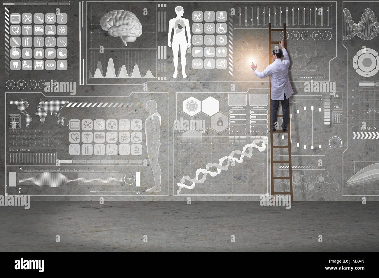 Man climbing dna ladder hi-res stock photography and images - Alamy