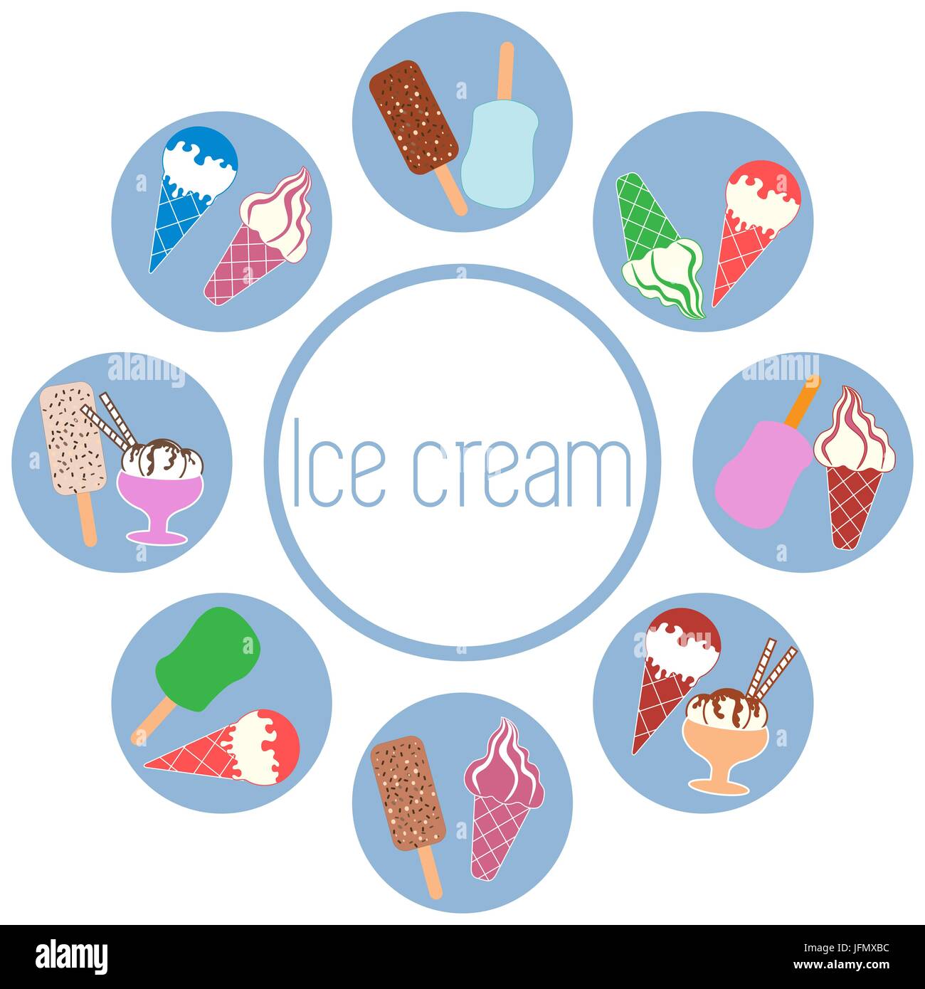 Nice picture of a colored scheme with various kinds of delicious ice ...