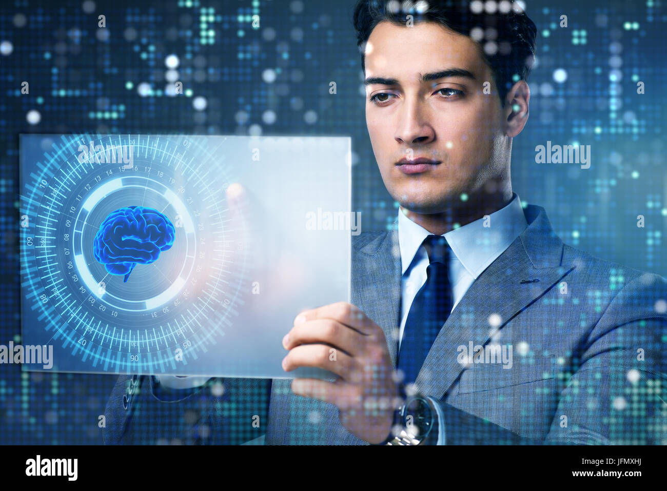 Businessman in artificial intelligence concept Stock Photo - Alamy