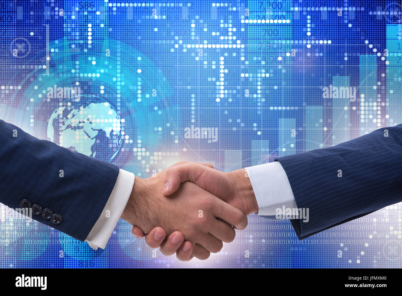 Handshake concept - business metaphor illustration Stock Photo - Alamy
