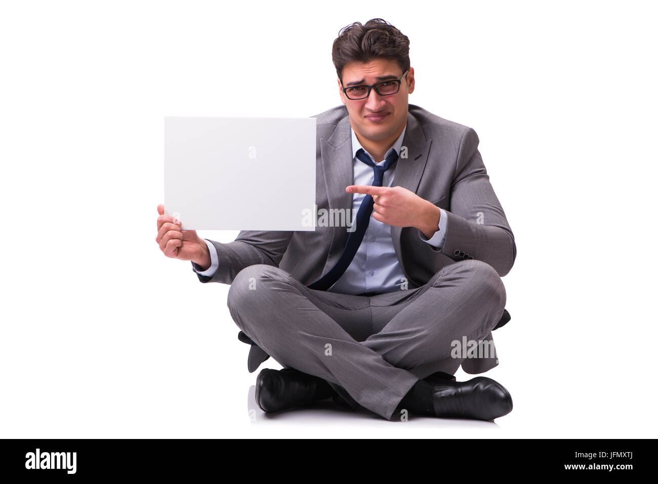 Bankrupt businessman isolated on white background Stock Photo - Alamy