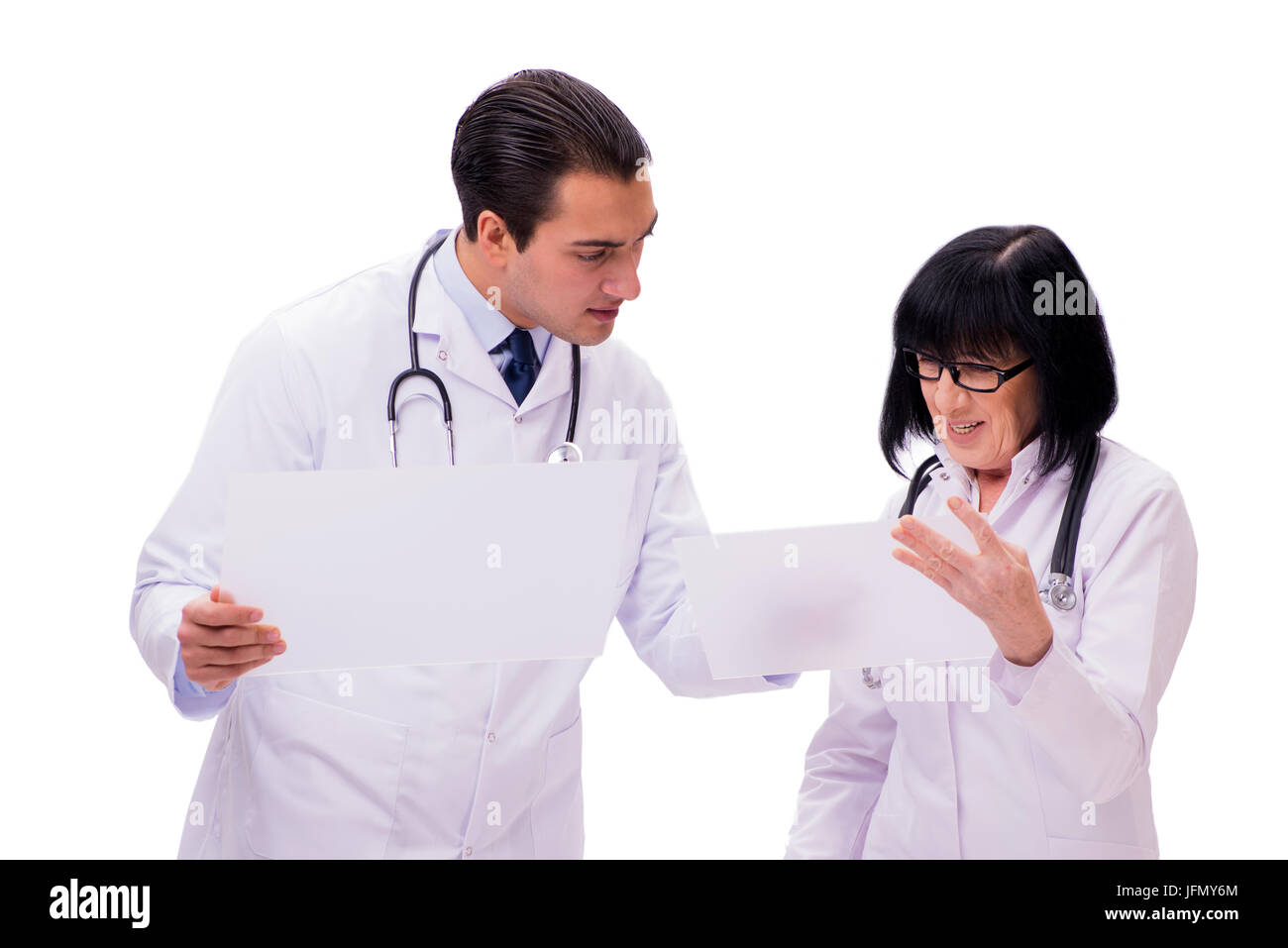The two doctors isolated on the white background Stock Photo - Alamy
