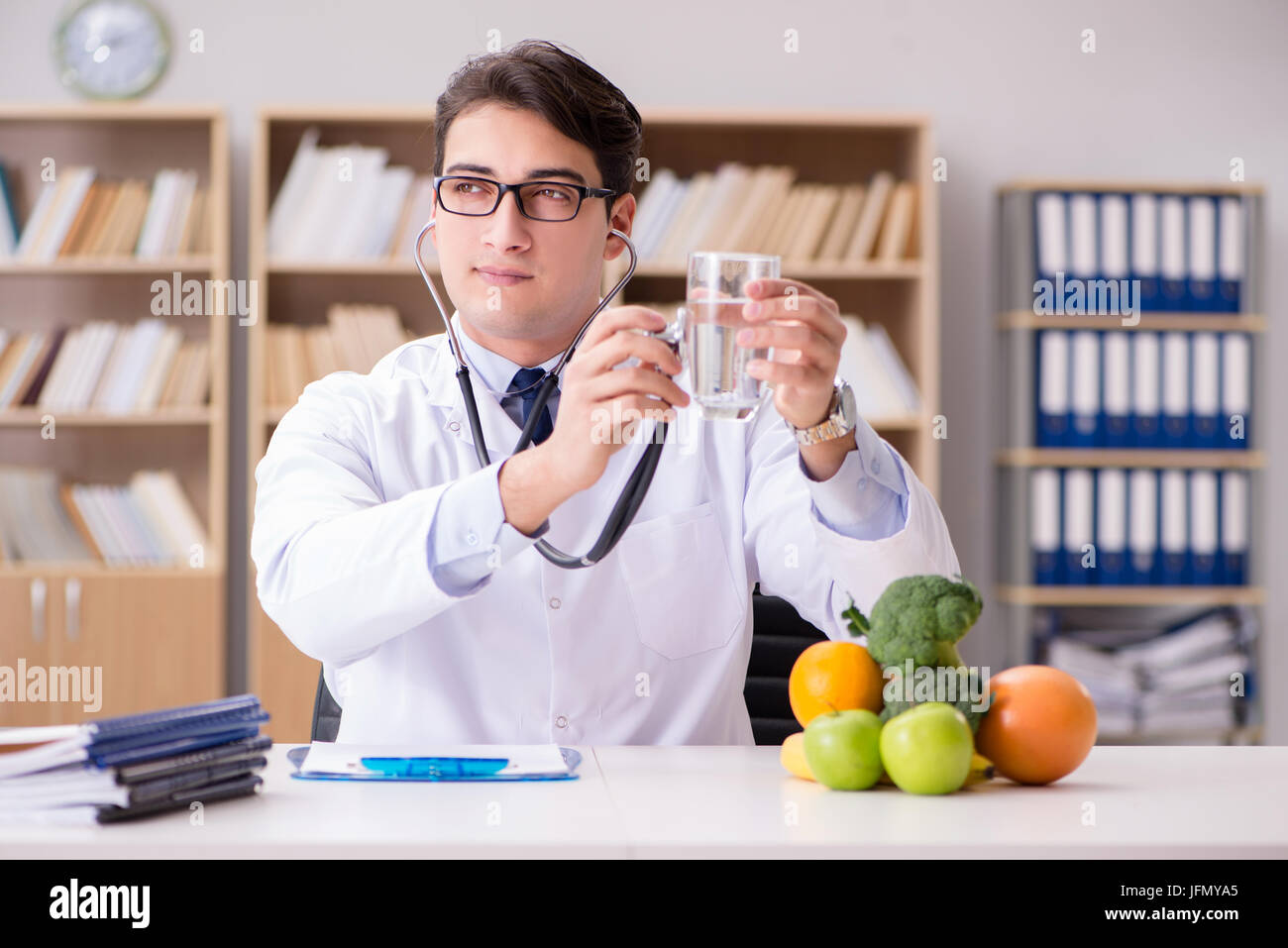 The doctor checking the quality of the water Stock Photo - Alamy