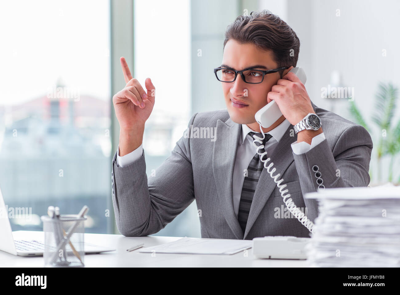 The call center operator talking on the phone Stock Photo - Alamy