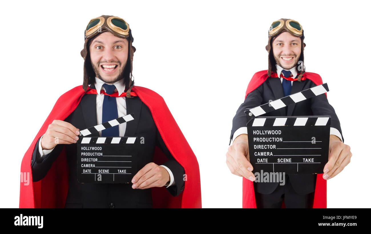 The man wearing red clothing in funny concept Stock Photo - Alamy