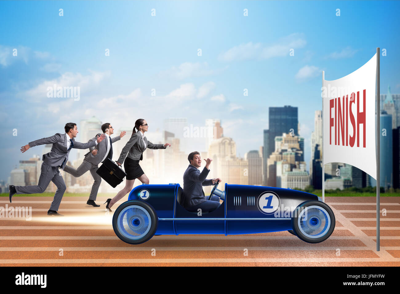 The competition concept with business people competing Stock Photo - Alamy