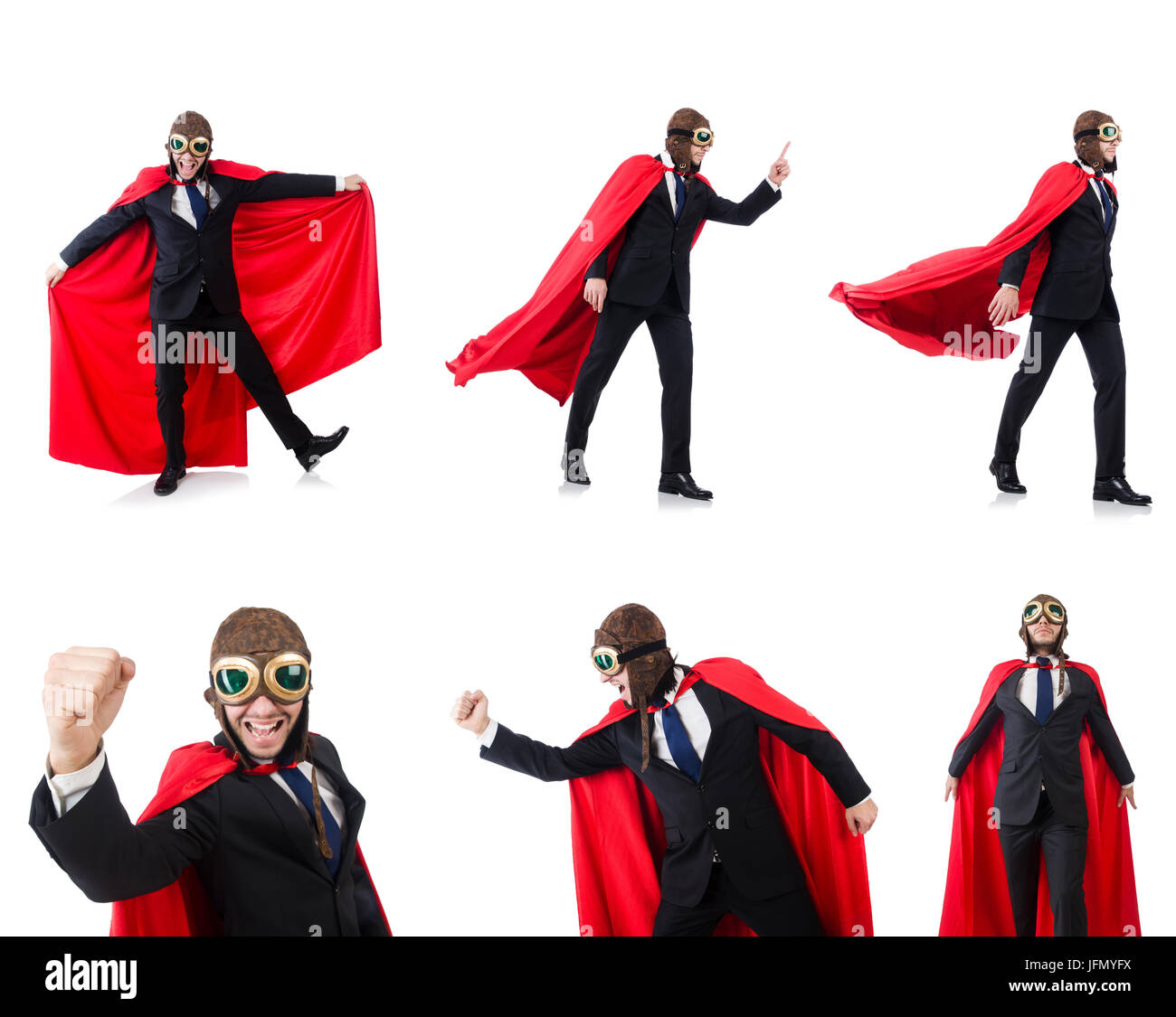 The man in red cover isolated on white Stock Photo - Alamy