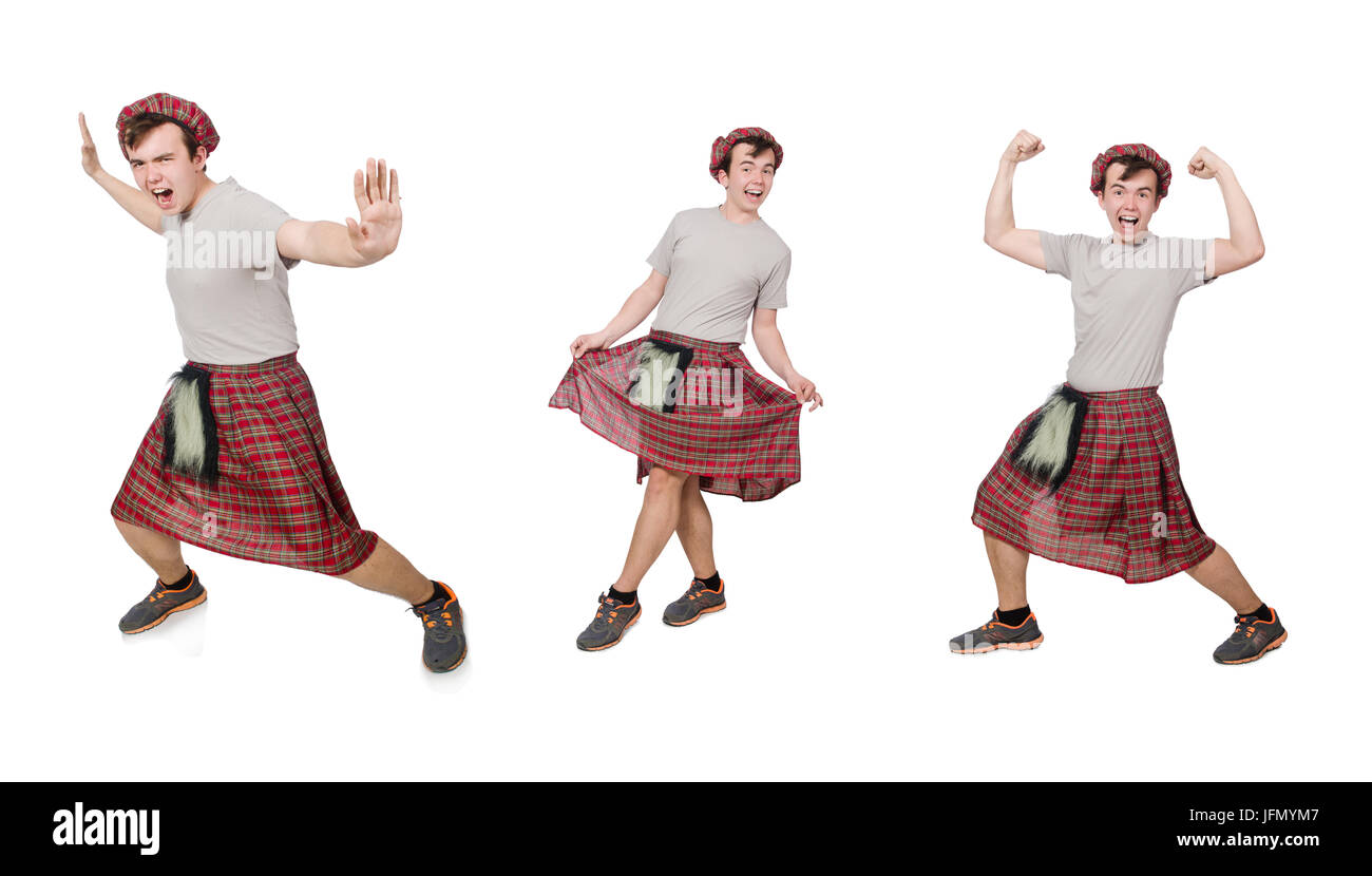 The funny scotsman isolated on white Stock Photo - Alamy