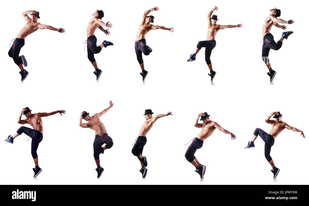 The ripped dancer isolated on the white Stock Photo - Alamy