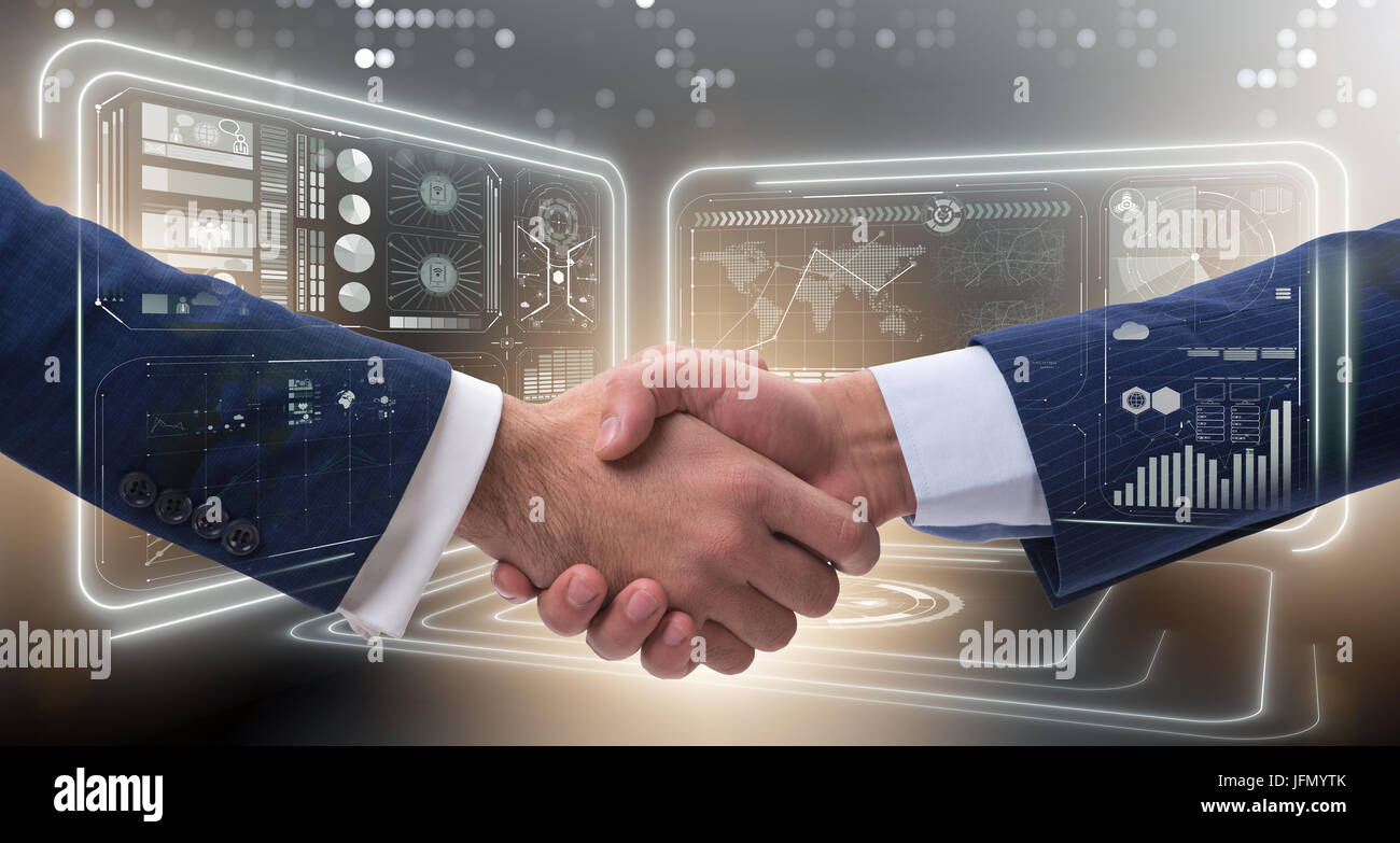 The handshake concept - business metaphor illustration Stock Photo - Alamy