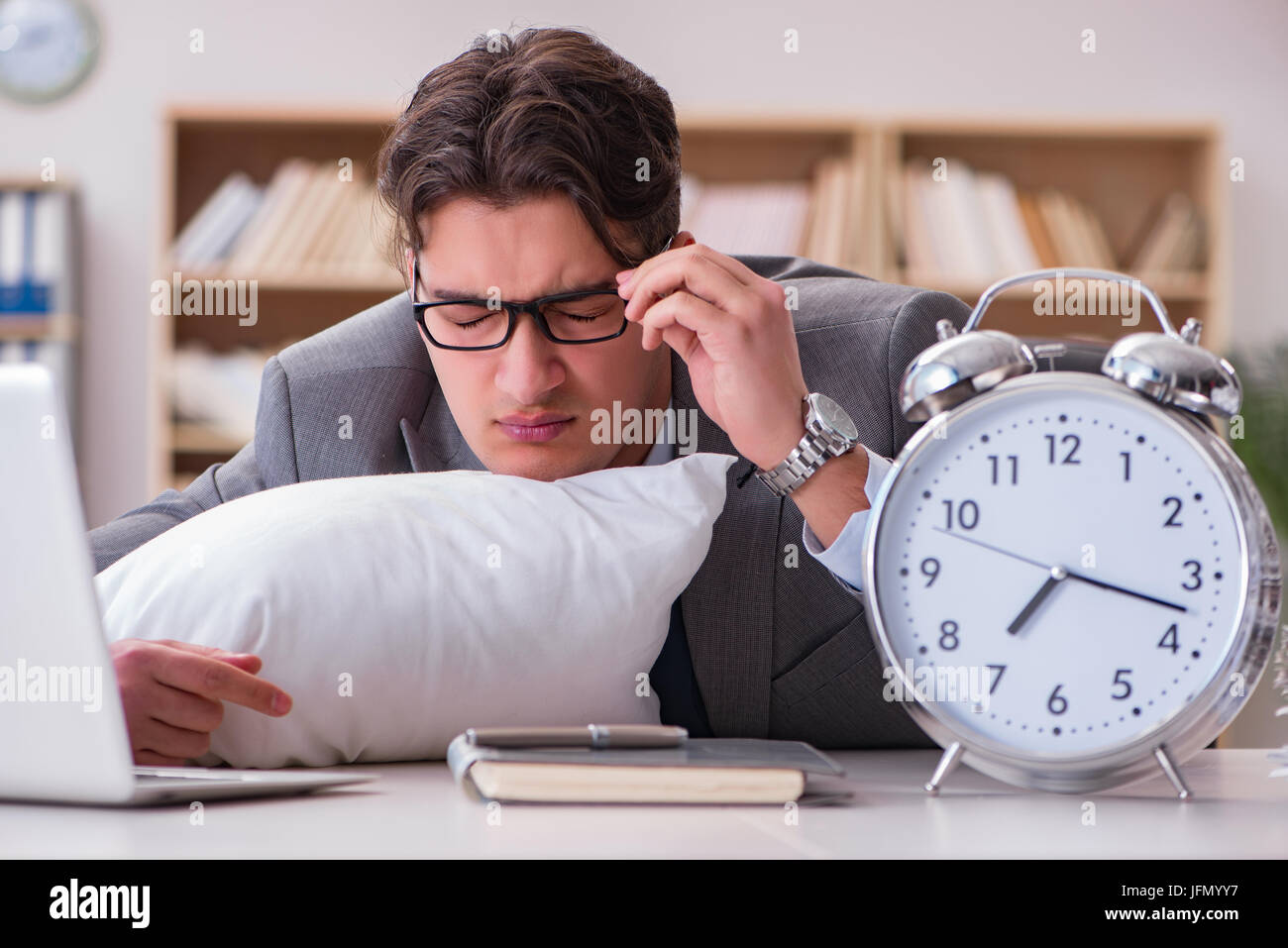 The tired man sleeping at home having too much work Stock Photo - Alamy
