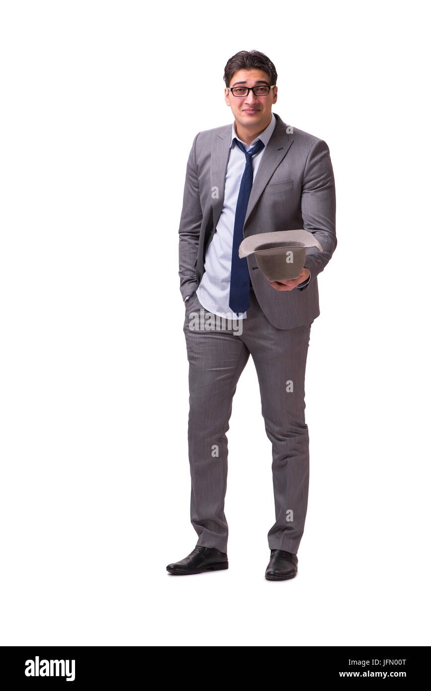 The bankrupt businessman isolated on white background Stock Photo - Alamy