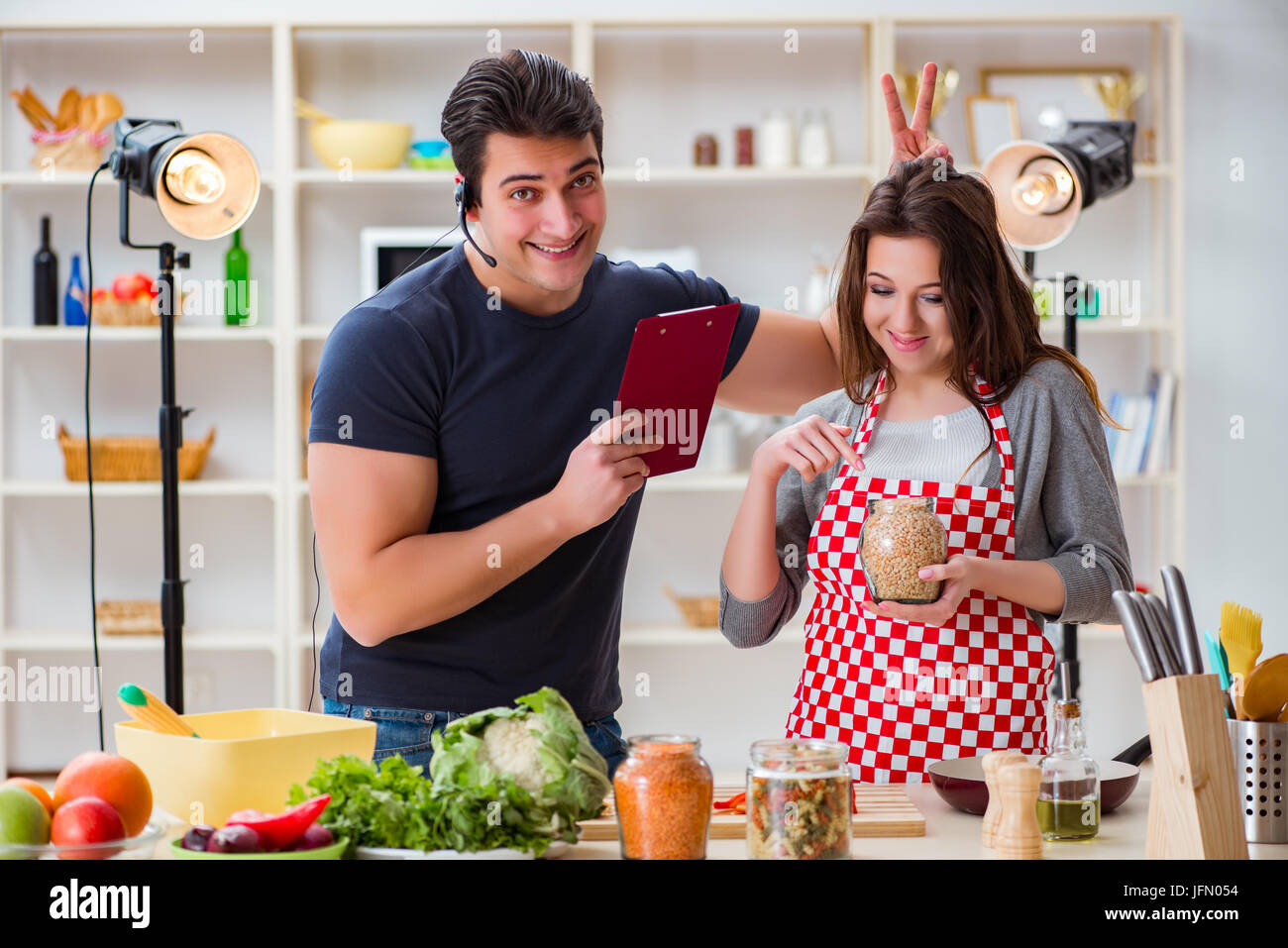 The food cooking tv show in the studio Stock Photo - Alamy