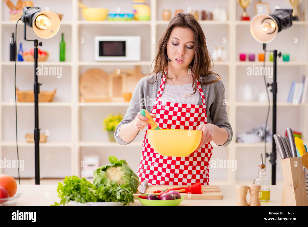 The food cooking tv show in the studio Stock Photo - Alamy