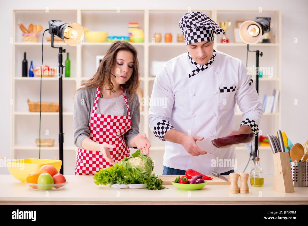The food cooking tv show in the studio Stock Photo - Alamy