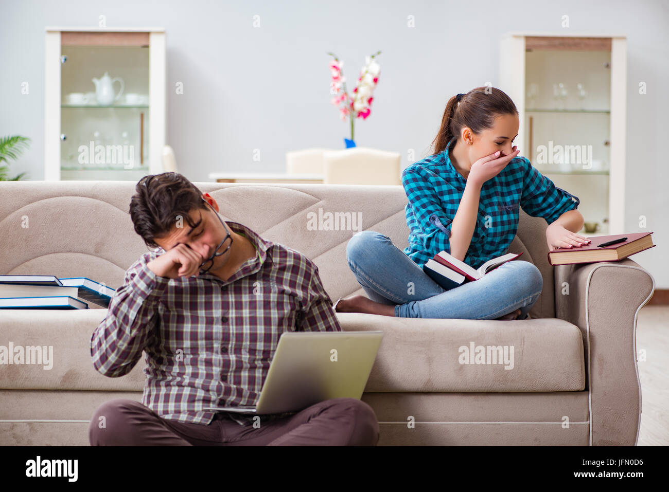 The students preparing for university exams Stock Photo - Alamy