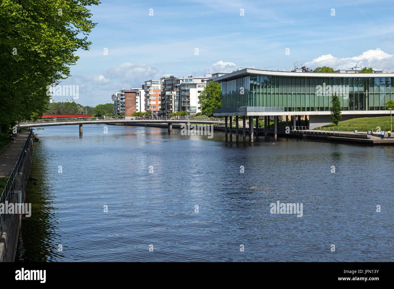 Halmstad city Library by Nissan river Stock Photo - Alamy