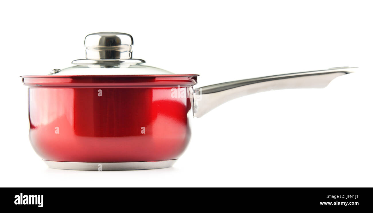 Steel pot isolated on white background Stock Photo - Alamy