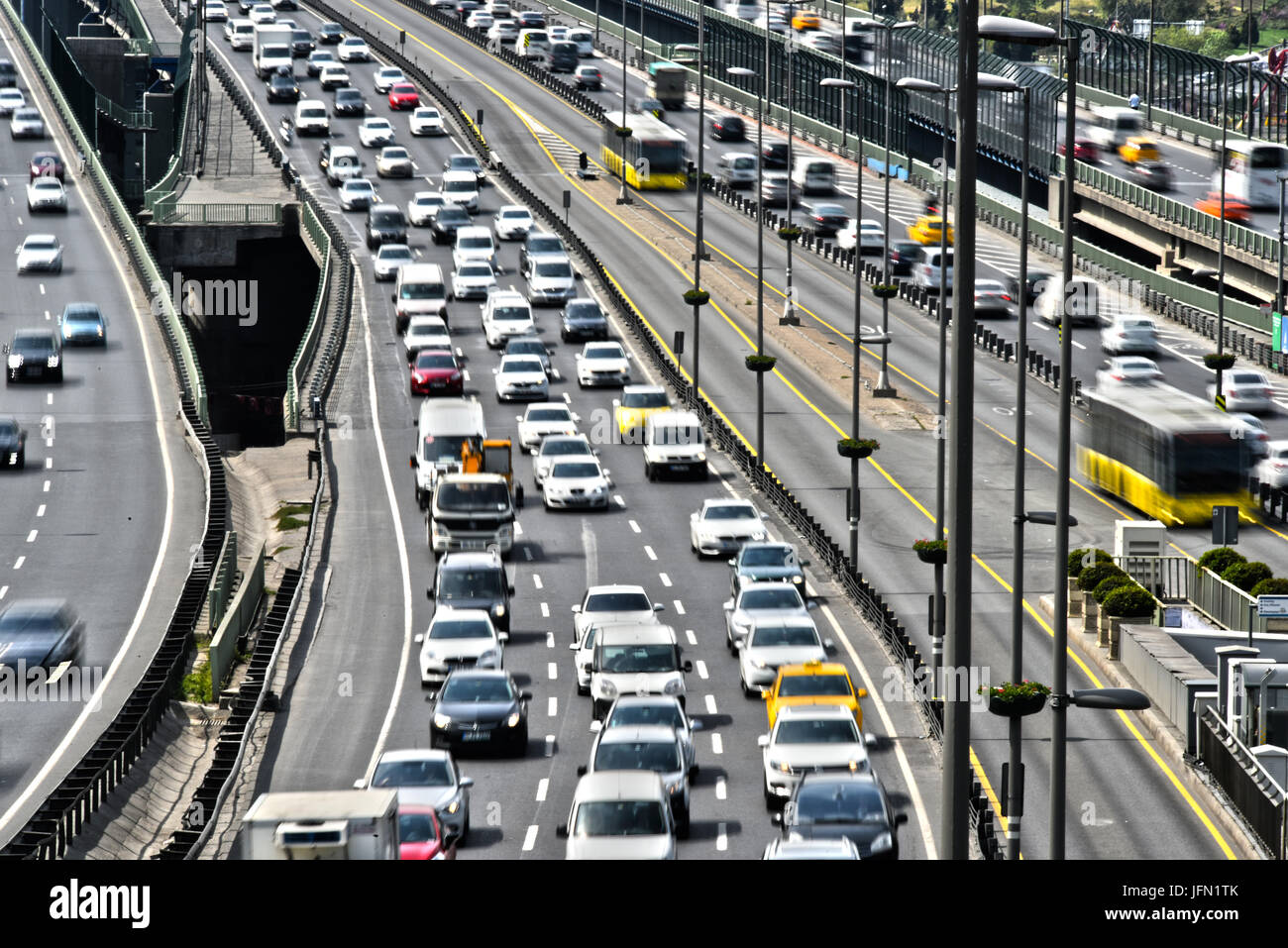 Controlled-access highway in Istanbul during rush hour Stock Photo - Alamy