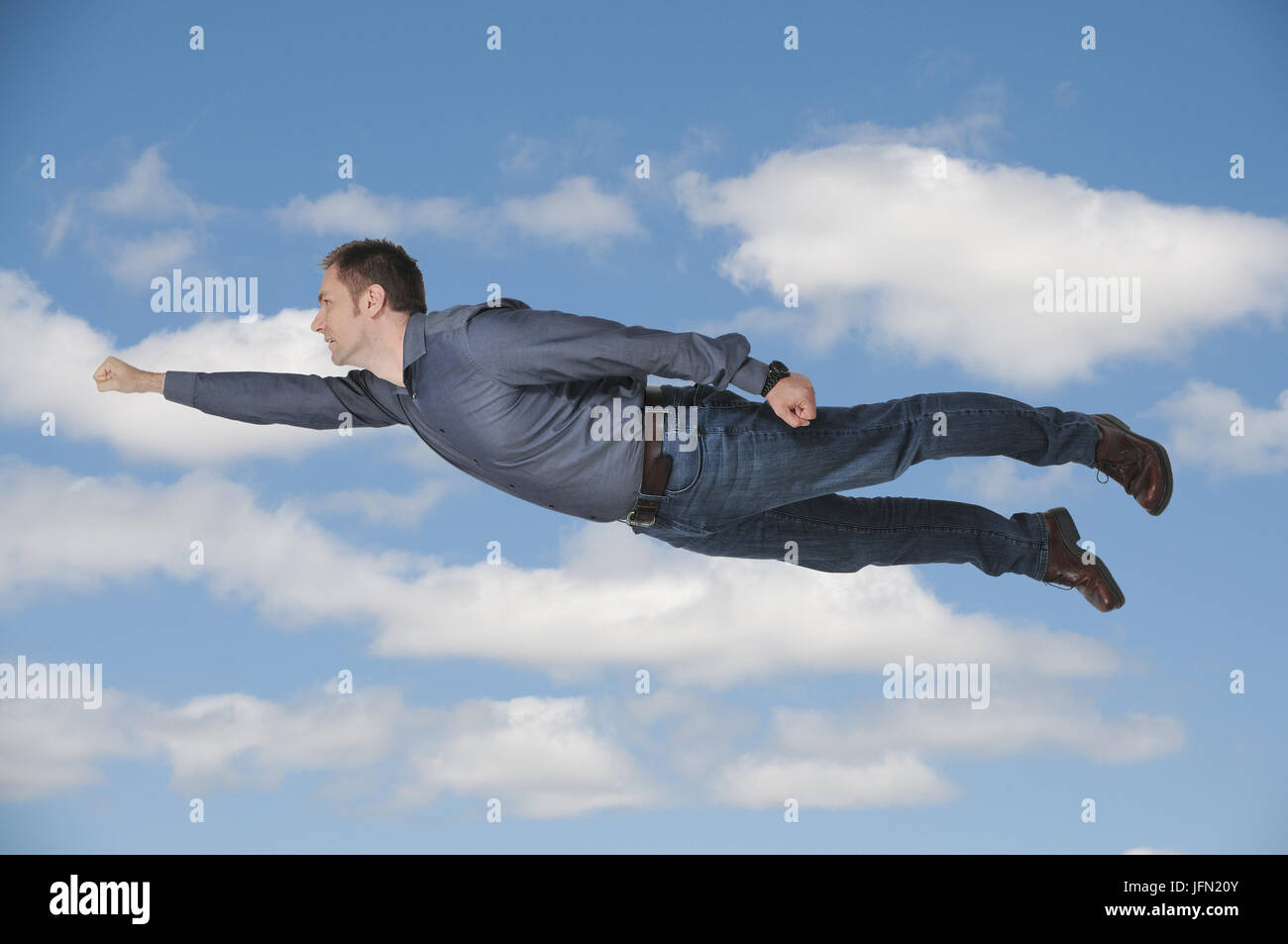 Flying man hi-res stock photography and images - Alamy