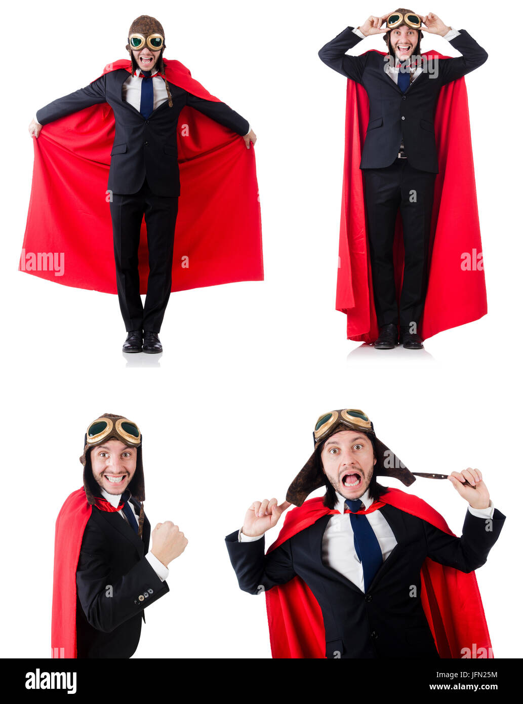 The man in red cover isolated on white Stock Photo - Alamy