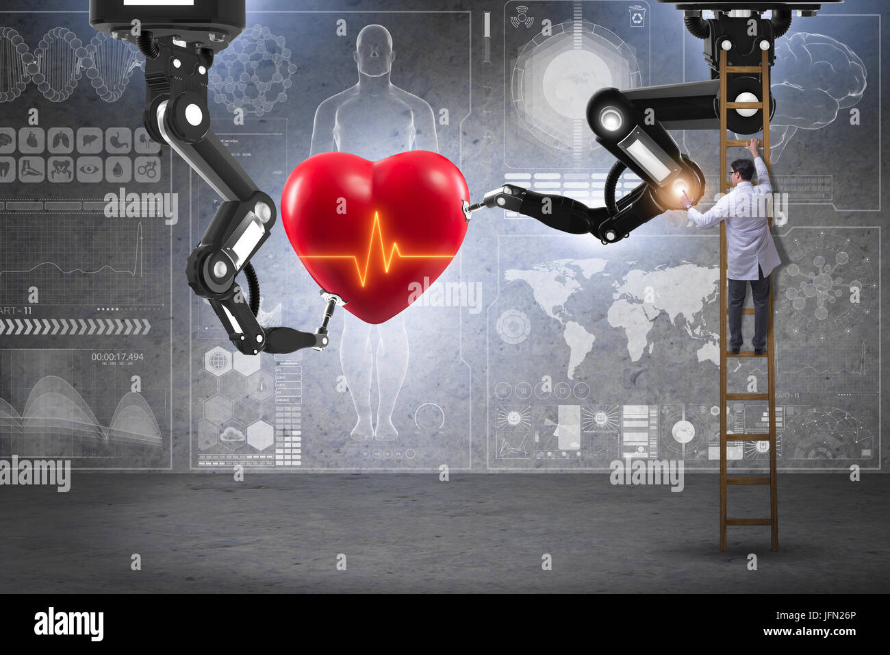 The heart surgery done by robotic arm Stock Photo - Alamy