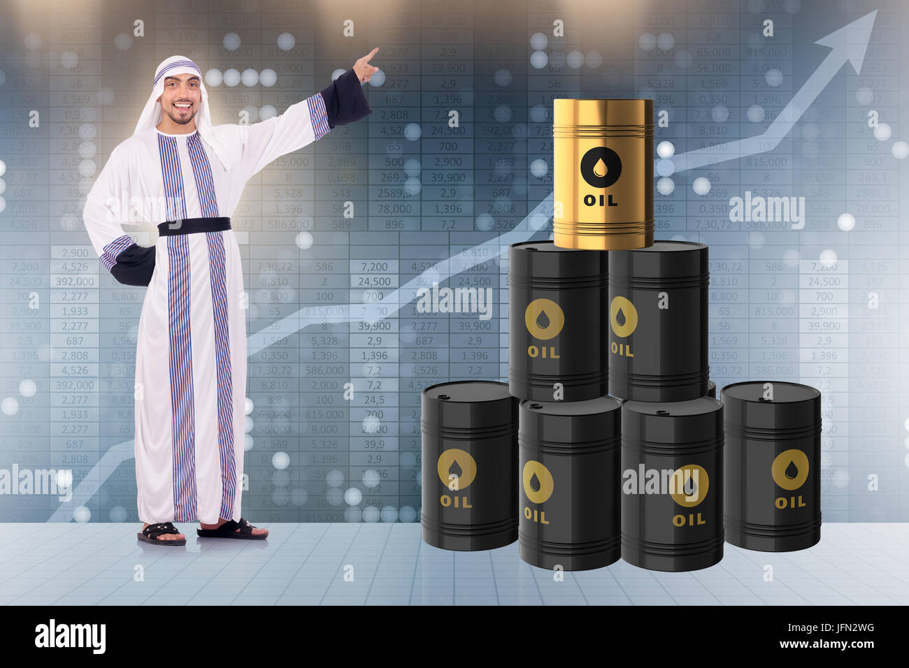The arab businessman in oil price business concept Stock Photo - Alamy