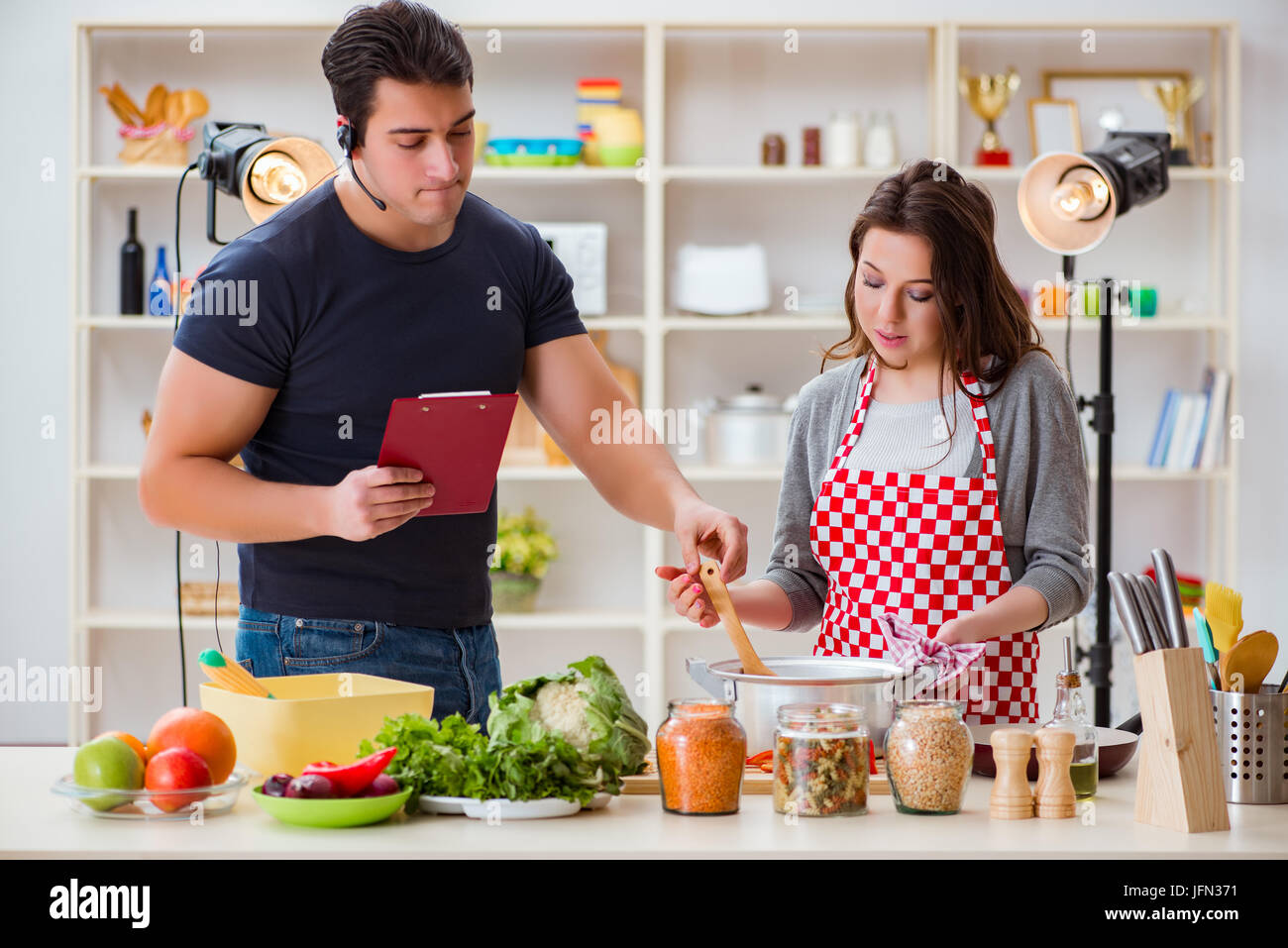 The food cooking tv show in the studio Stock Photo - Alamy