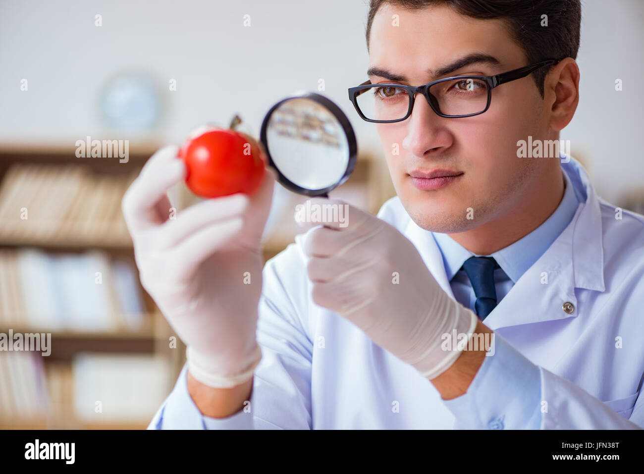 The scientist working on organic fruits and vegetables Stock Photo - Alamy
