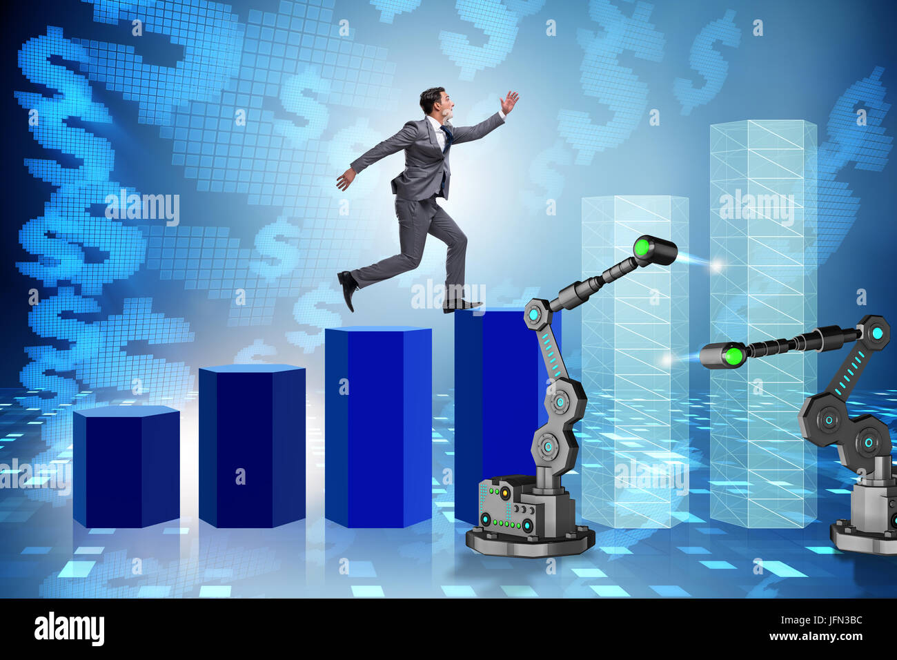 Robot and bar graph hi-res stock photography and images - Alamy