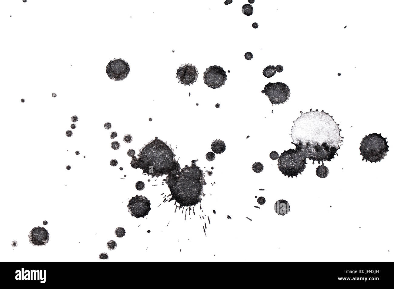 Abstract black ink splash. Ink blots. Design elements. Water-soluble ...