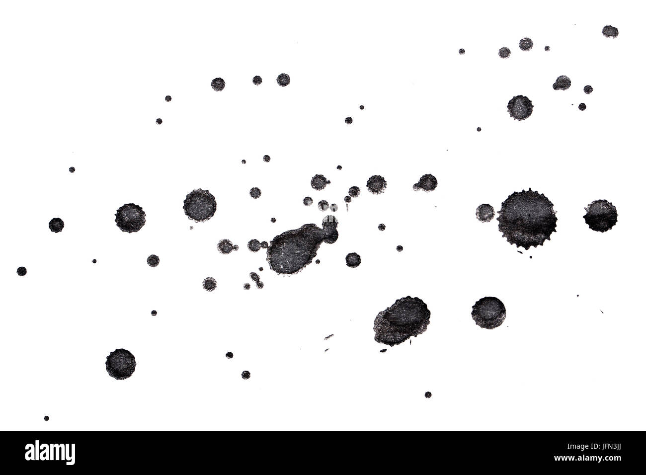 Abstract black ink splash. Ink blots. Design elements. Water-soluble ...