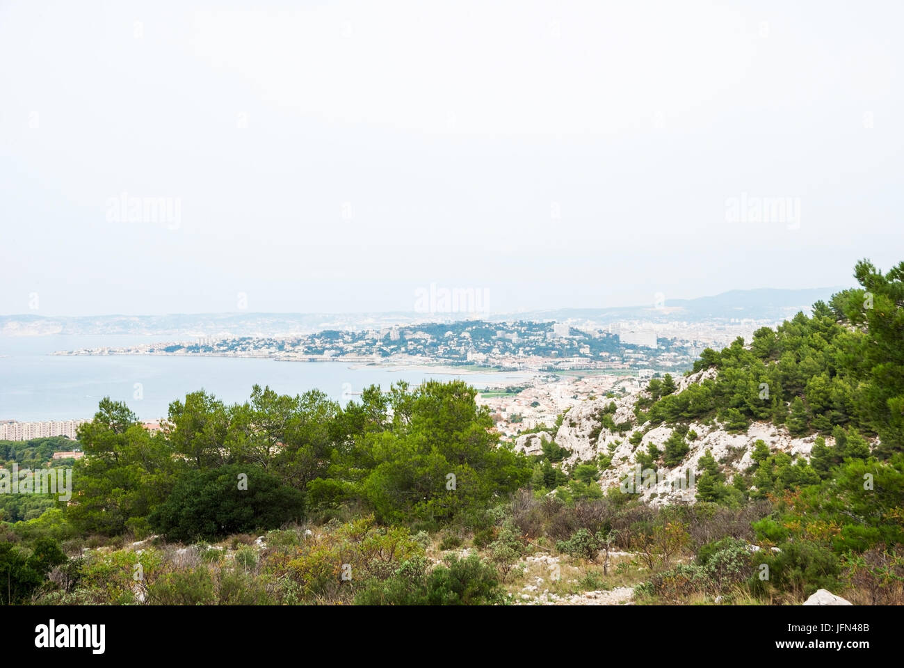 Hills, mountains and see of Calanque national park, Marseille, France ...