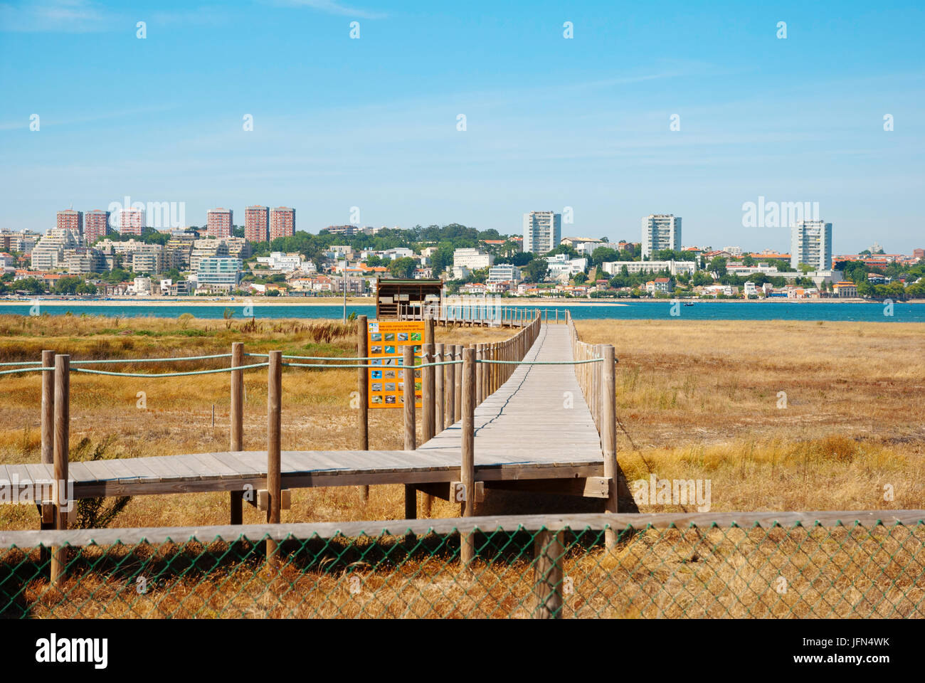 Bird observatory in natural park of Douro river, Porto, Portugal Stock ...