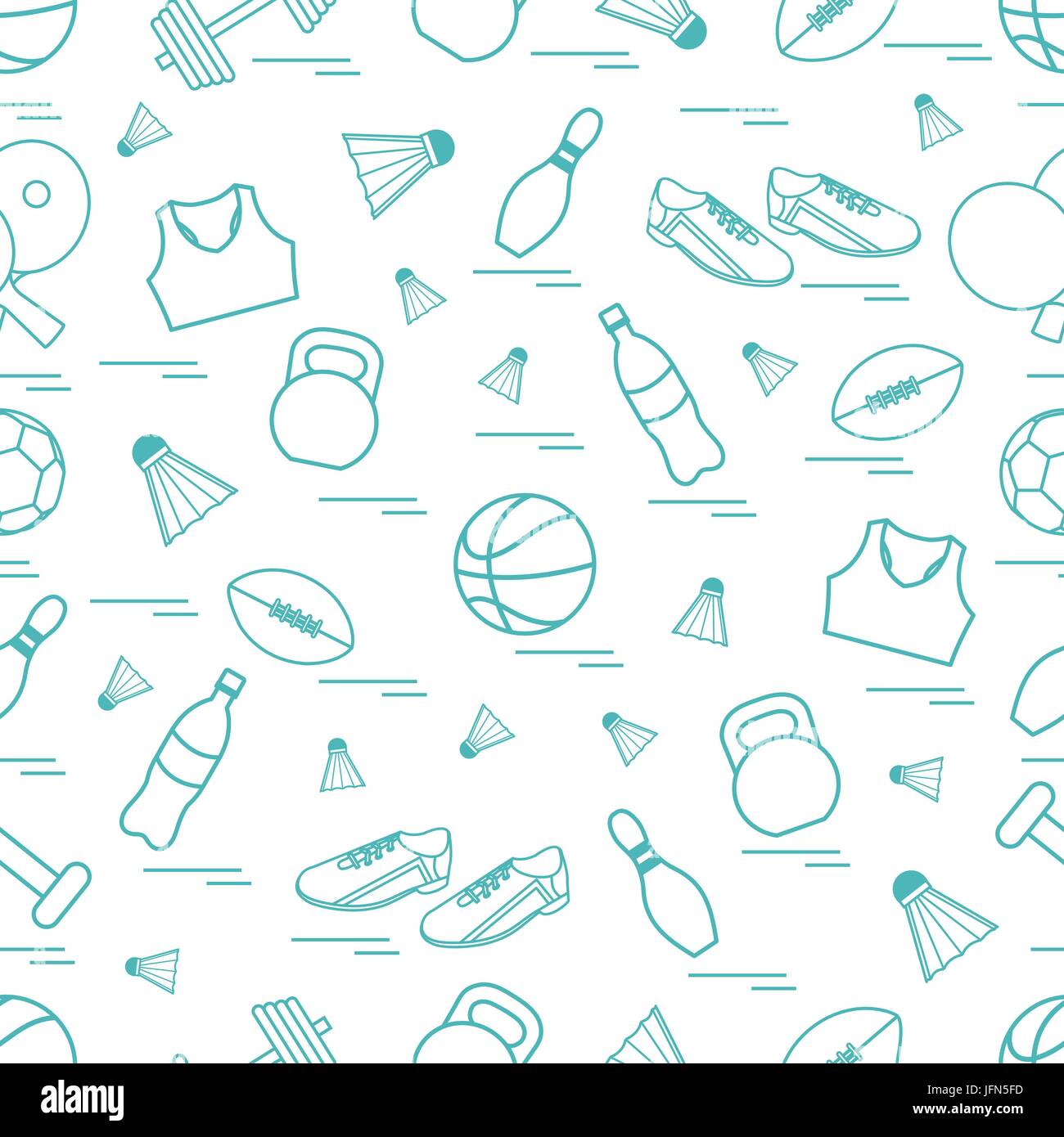 Seamless pattern on the sports theme. Vector illustration sports and ...
