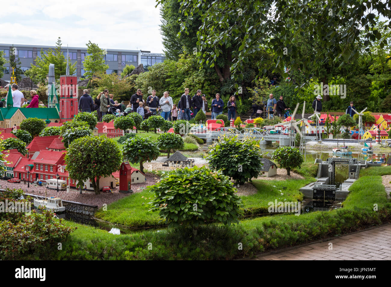 Billund, Denmark - July 27, 2017: Ribe city built of lego bricks ...