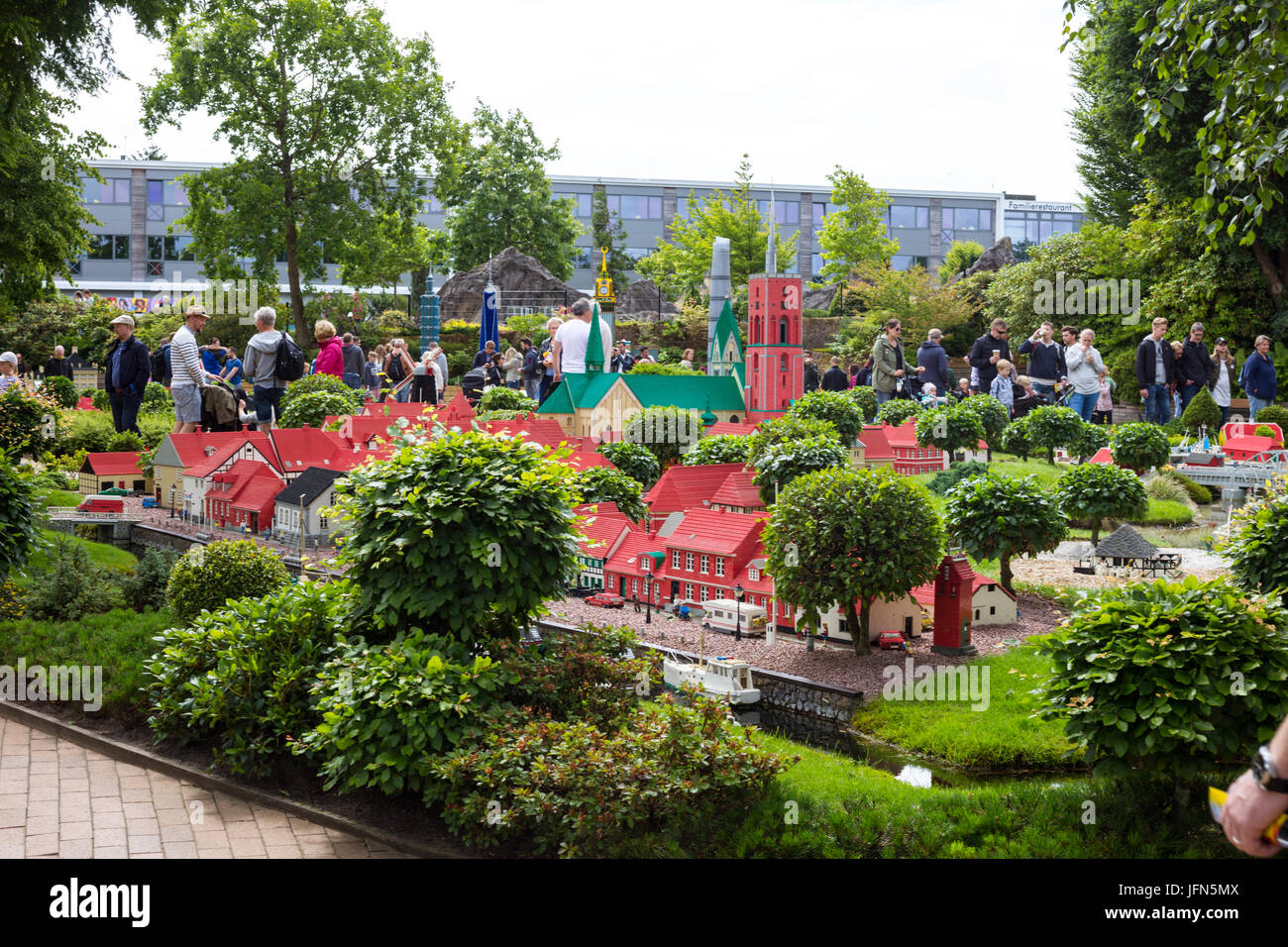 Billund, Denmark - July 27, 2017: Ribe city built of lego bricks ...