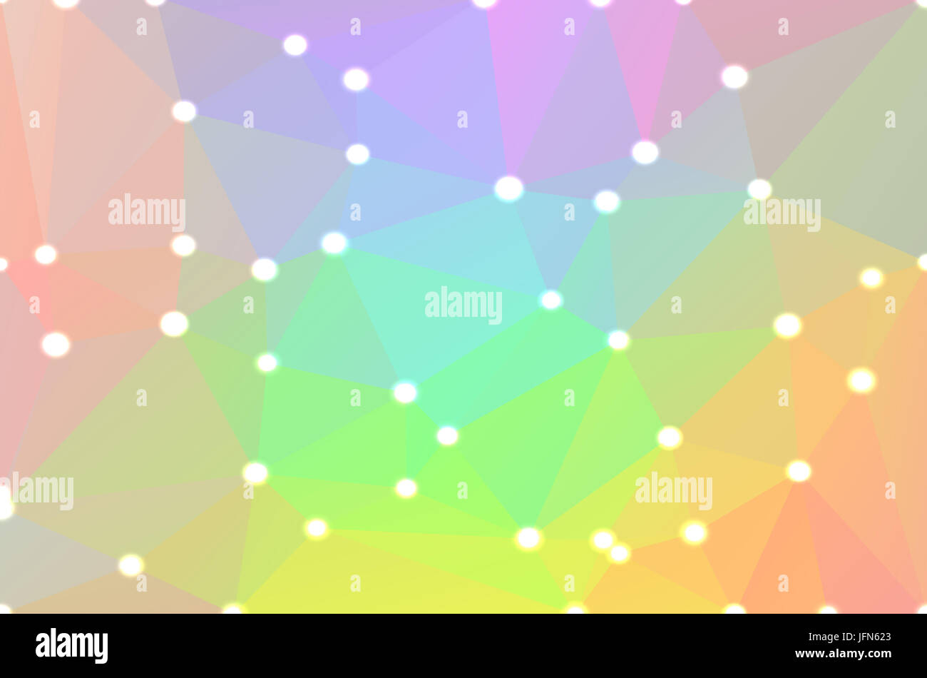 Light rainbow abstract low poly geometric background with defocused ...